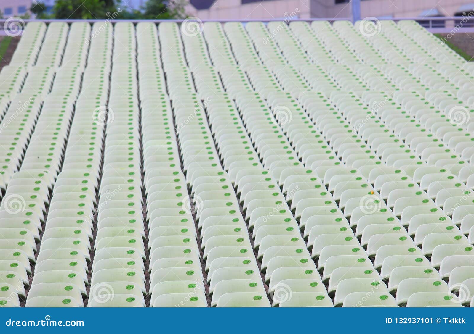 Green Seat Stadium Background Stock Image - Image of texture, empty ...