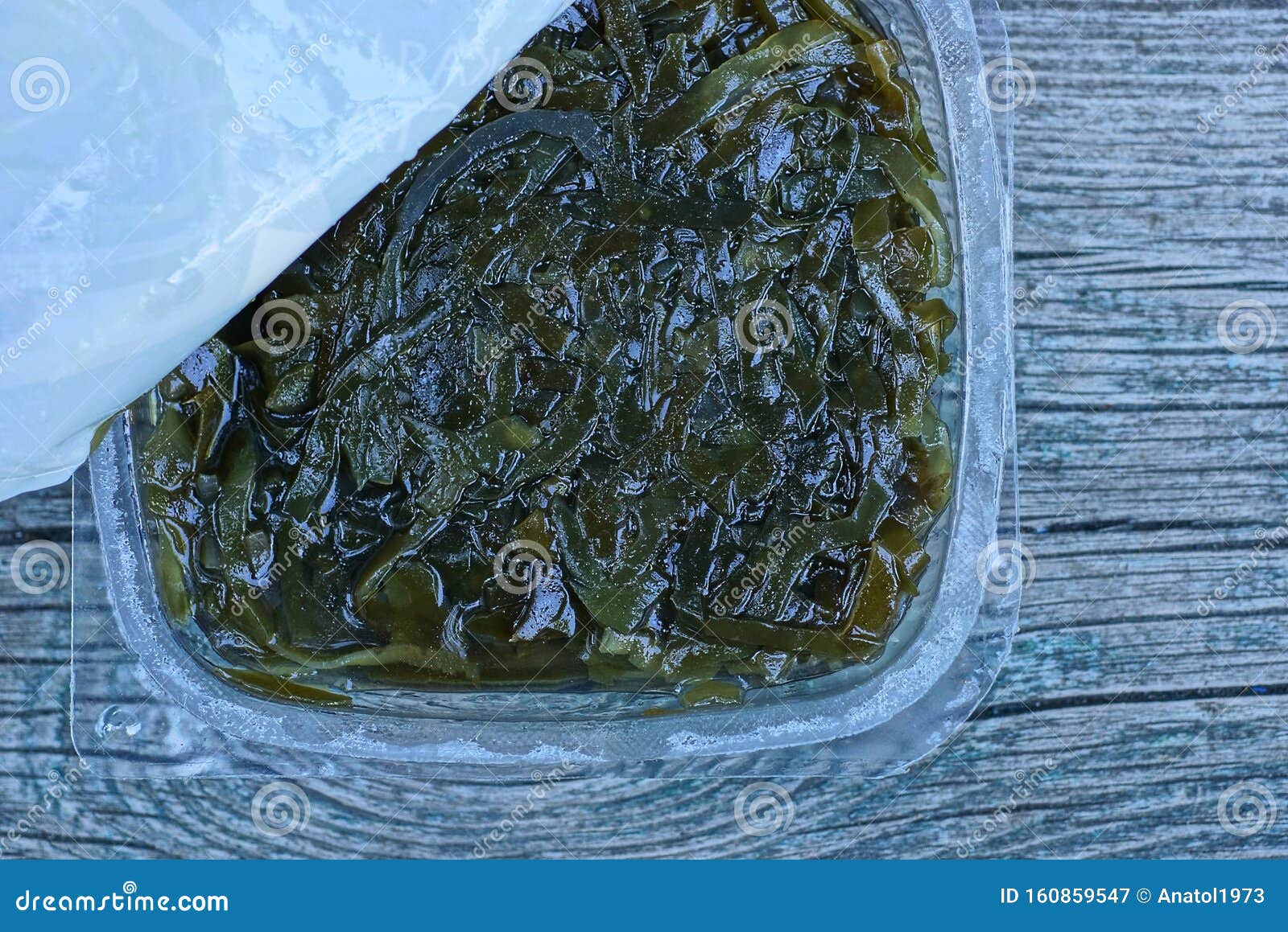 Green Seaweed in an Open Plastic Box Stock Image - Image of diet ...