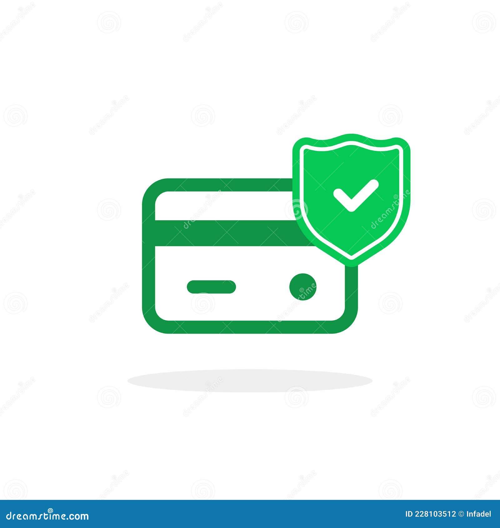 Green Secure Payment Icon with Shield Stock Vector - Illustration of ...