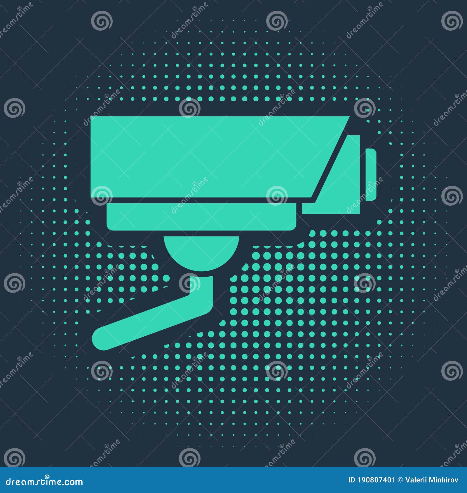 Green Security Camera Icon Isolated on Blue Background. Abstract Circle ...