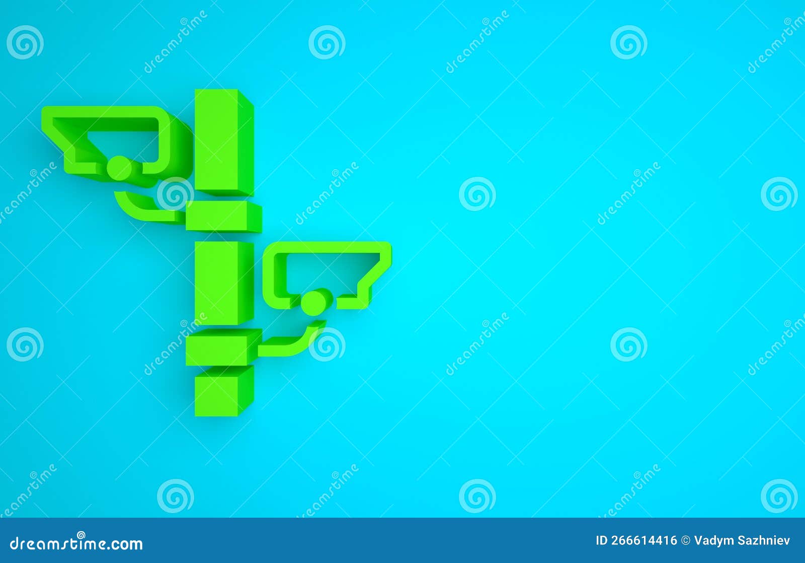 Green Security Camera Icon Isolated on Blue Background. Minimalism ...