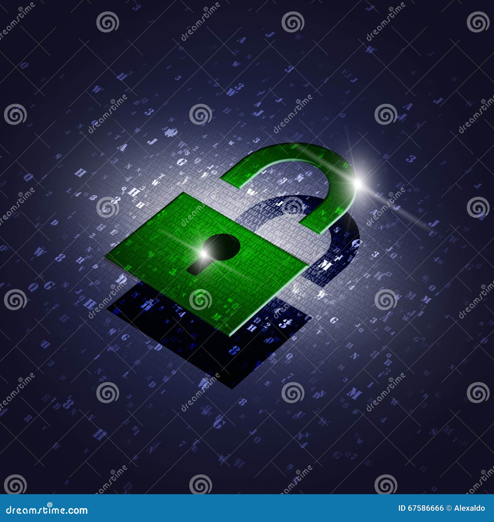 Green Security Code Lock stock illustration. Illustration of password ...