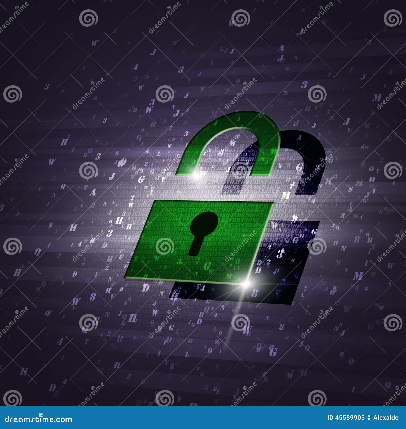 Green Security Lock stock illustration. Illustration of guarantee ...