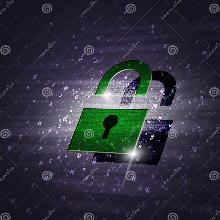 Green Security Lock stock illustration. Illustration of guarantee ...