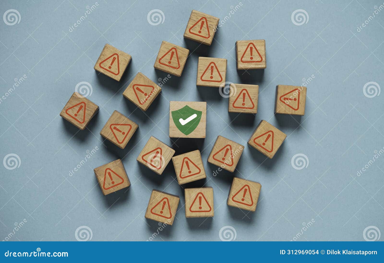 Green Security Safety with Check Mark Icon among Exclamation Warning ...