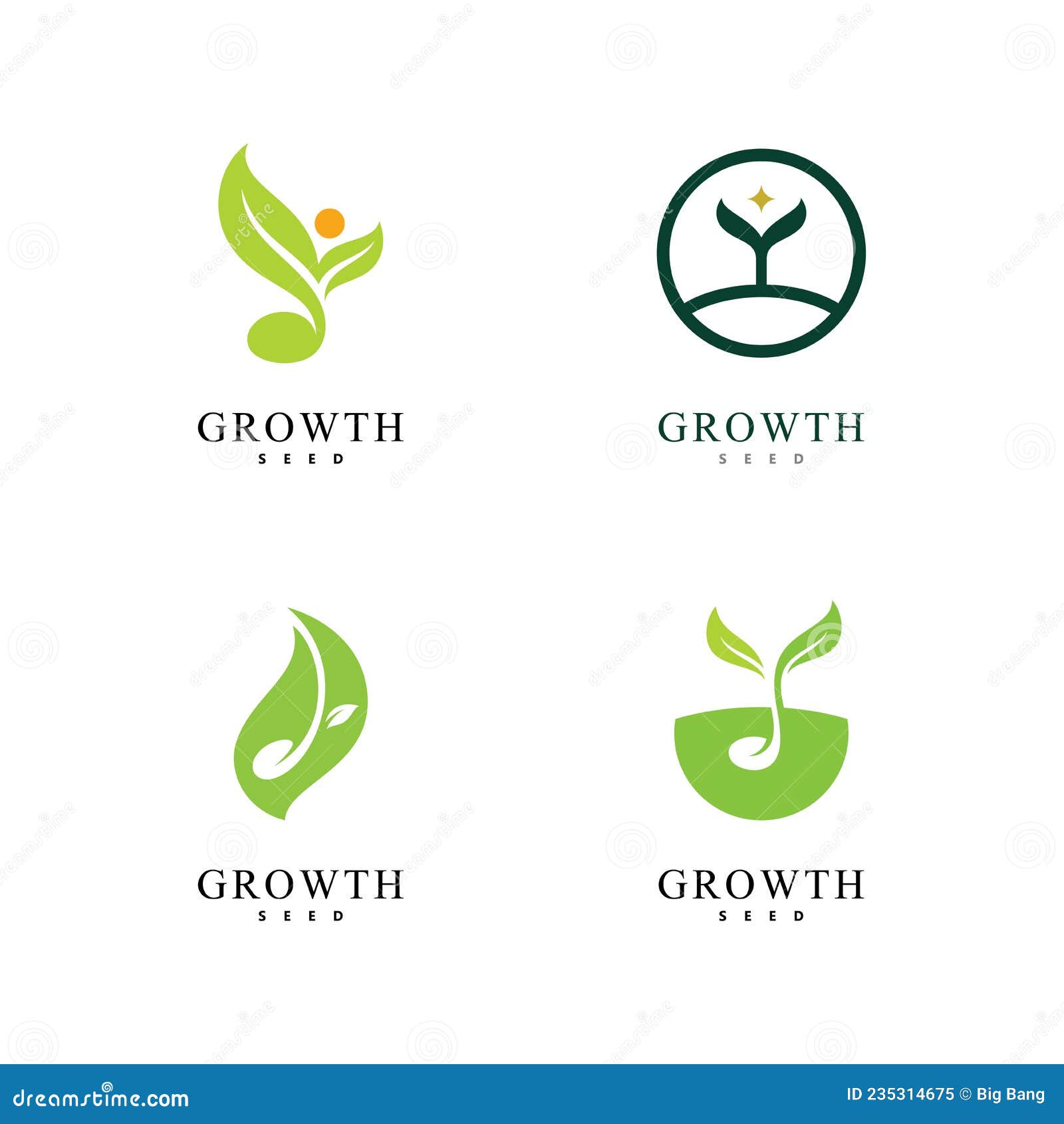 Green Seed Logo Icon Vector Illustration Stock Vector - Illustration of ...