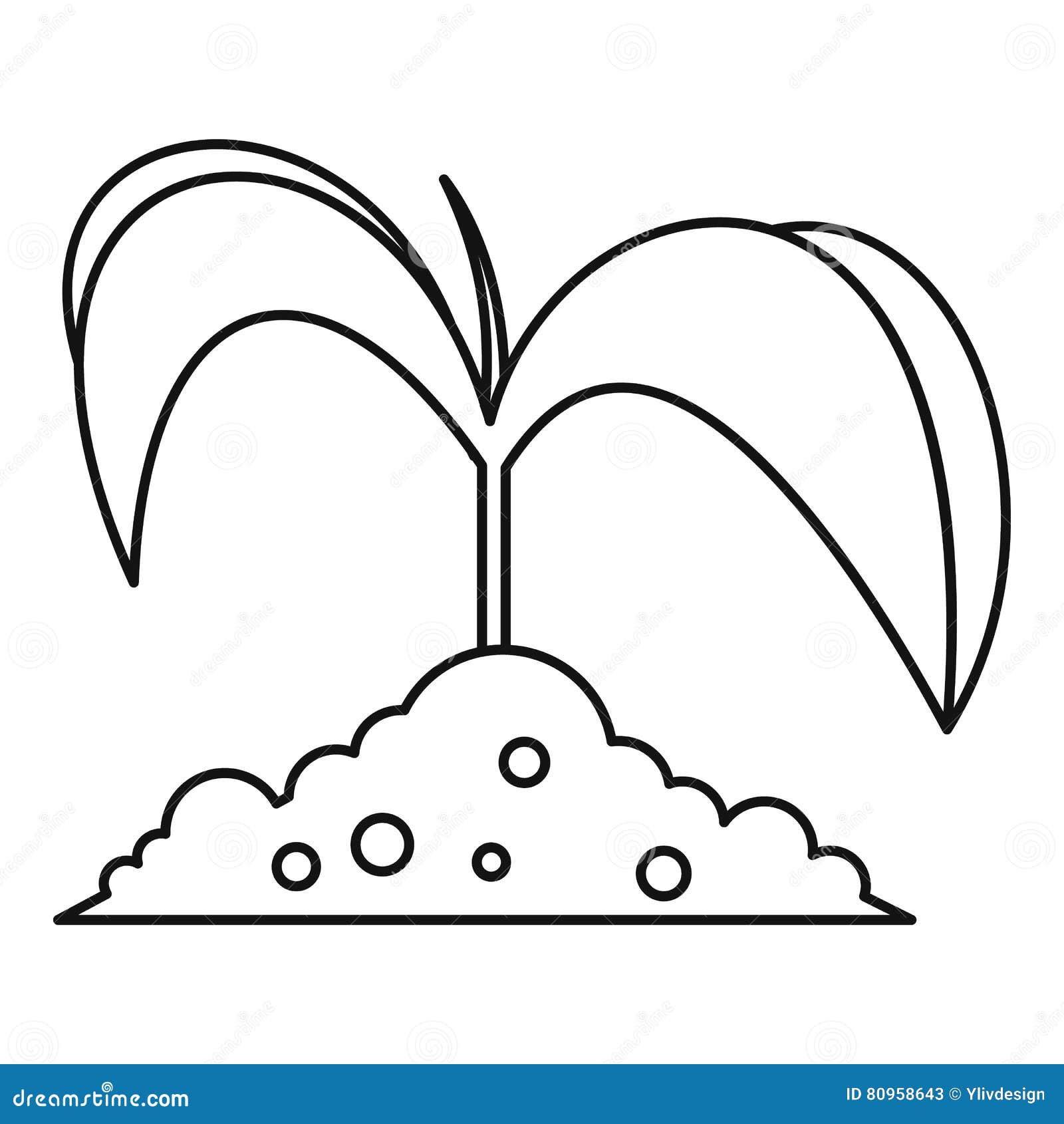 Green Seedling in Soil Icon, Outline Style Stock Vector - Illustration ...