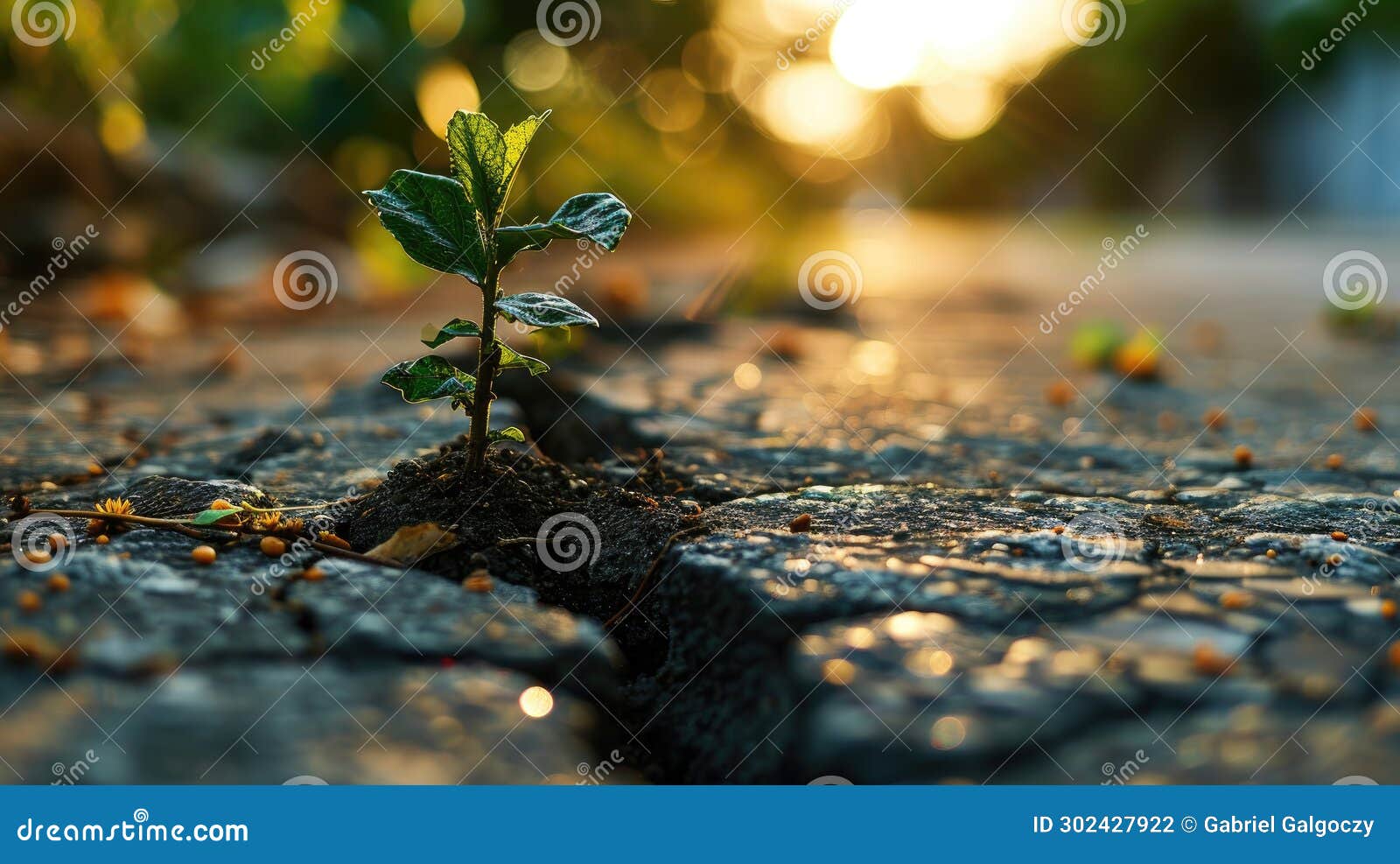 Green Seedling Tree Growing Out of Pavement Concrete Crack Stock ...