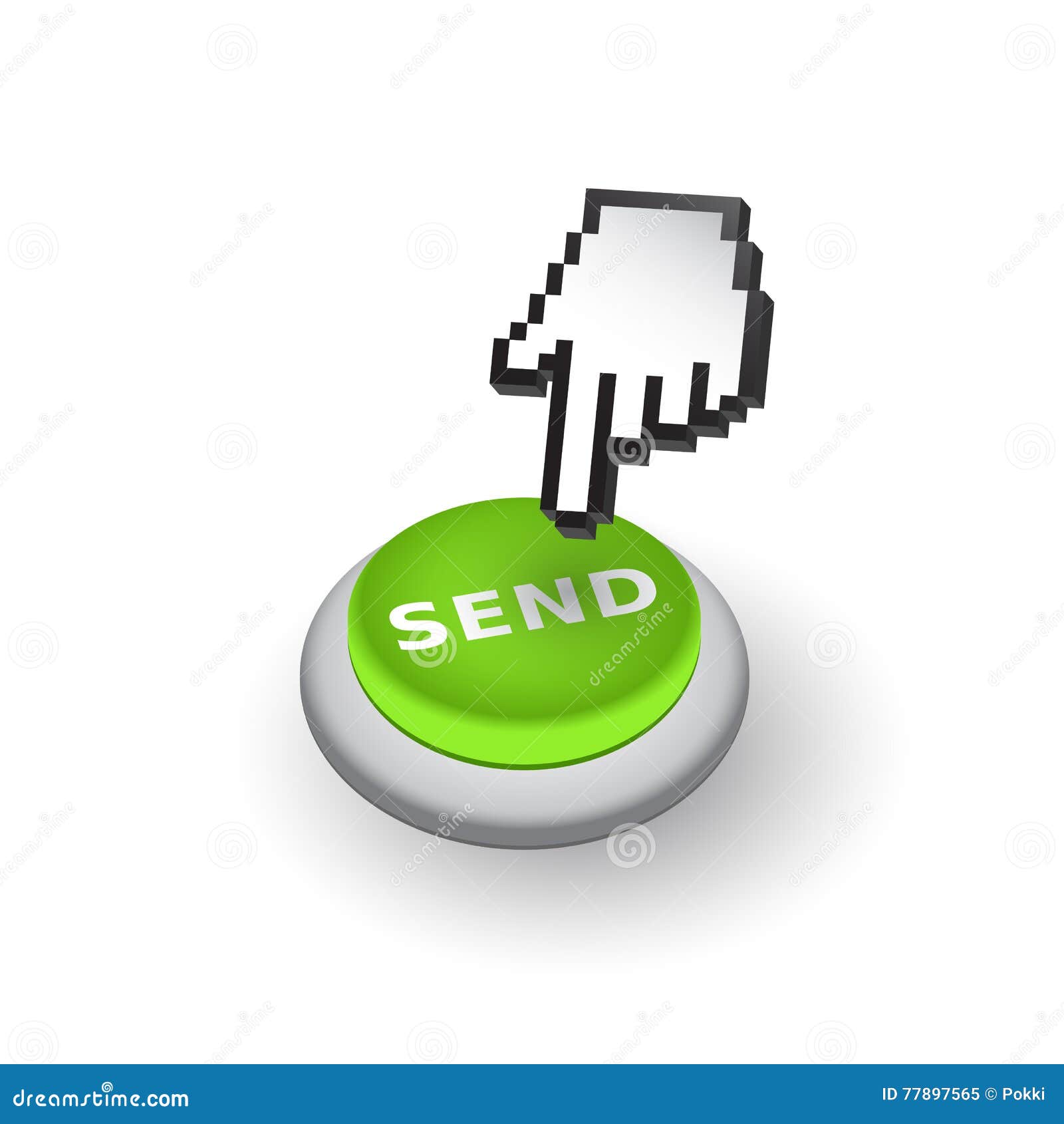 Green Send Push Button Sign Emblem Vector Stock Vector - Illustration ...