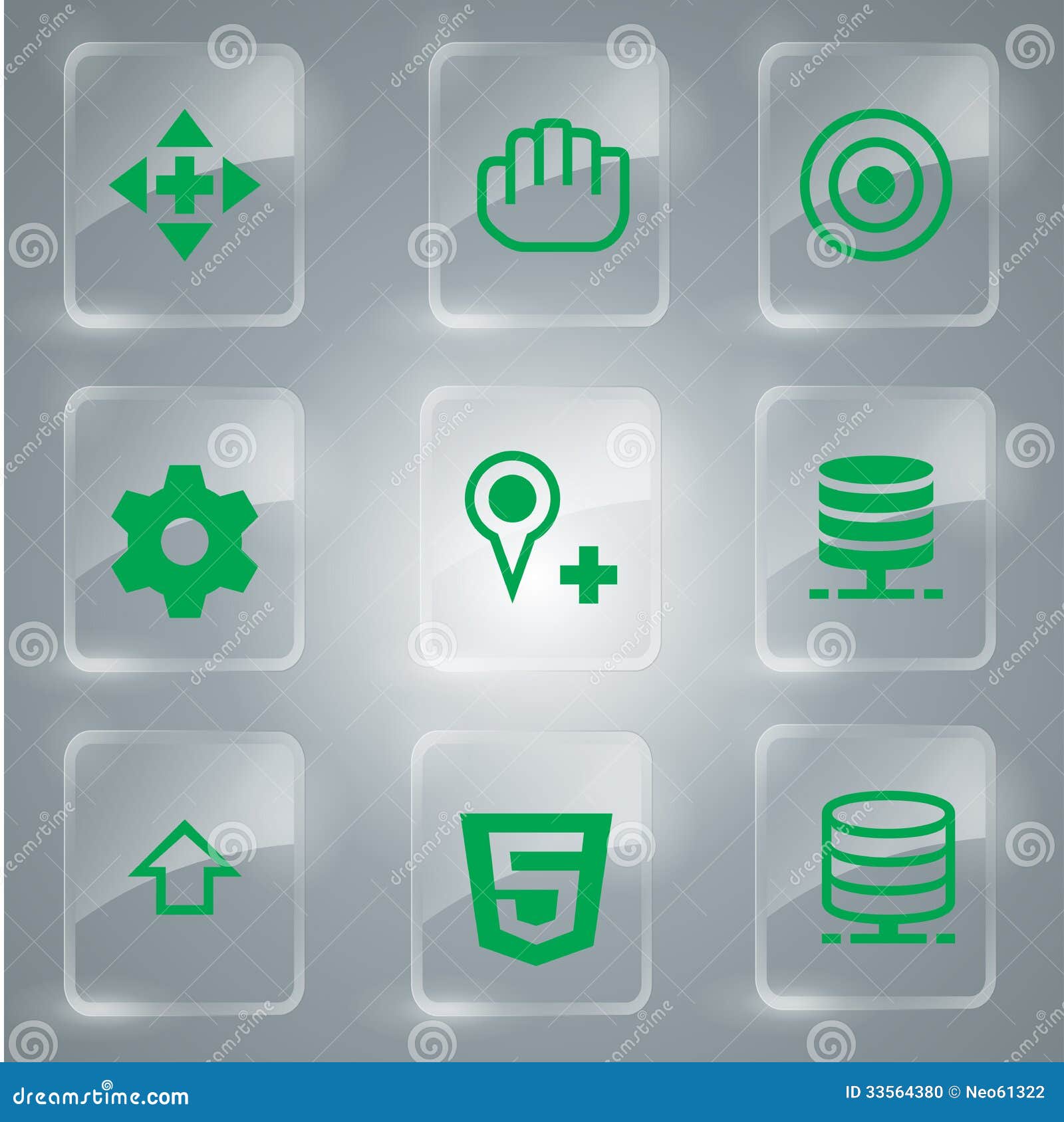 Green Set Icons Collection stock vector. Illustration of vector - 33564380