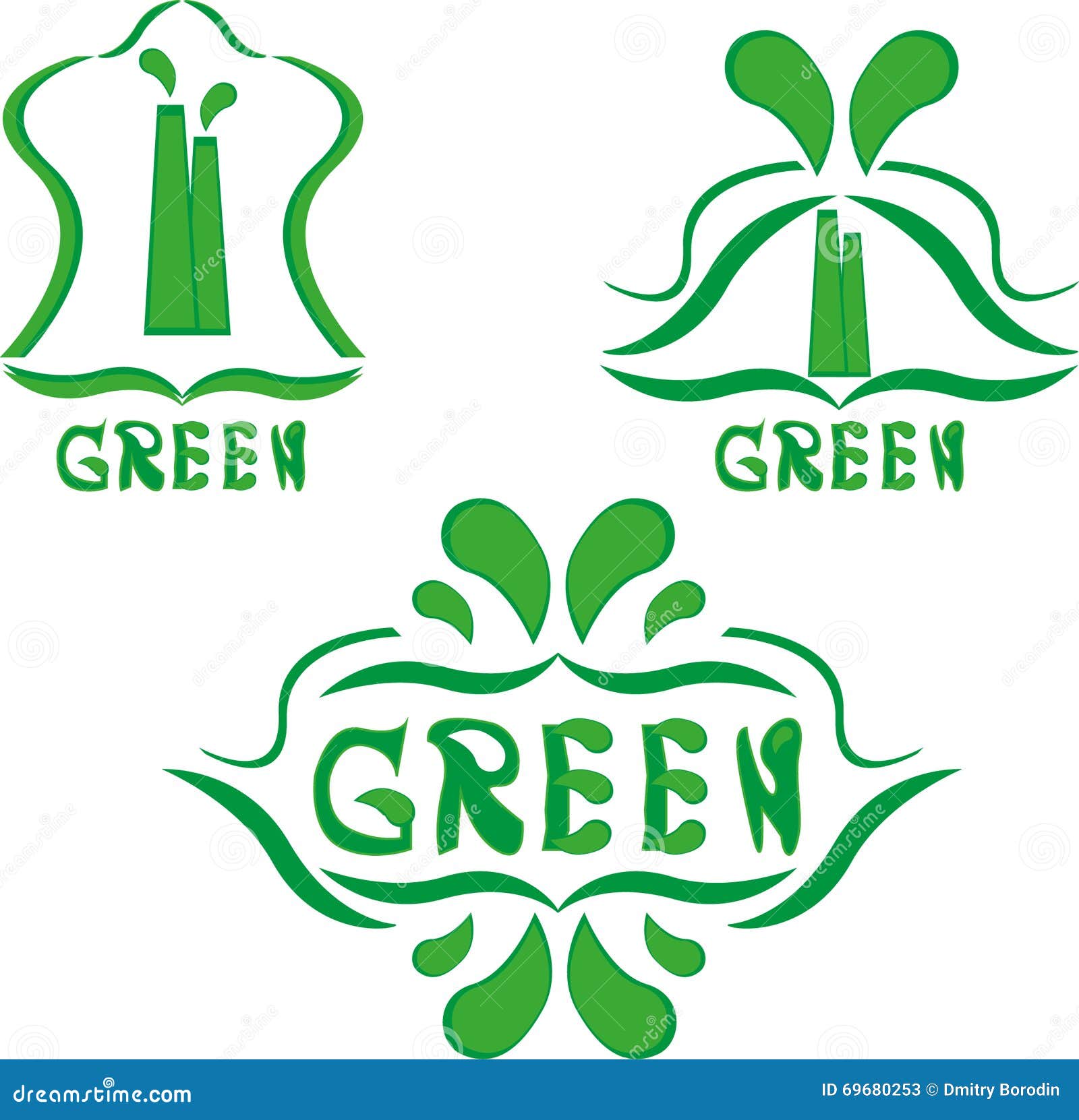 Green stock vector. Illustration of wide, represented - 69680253