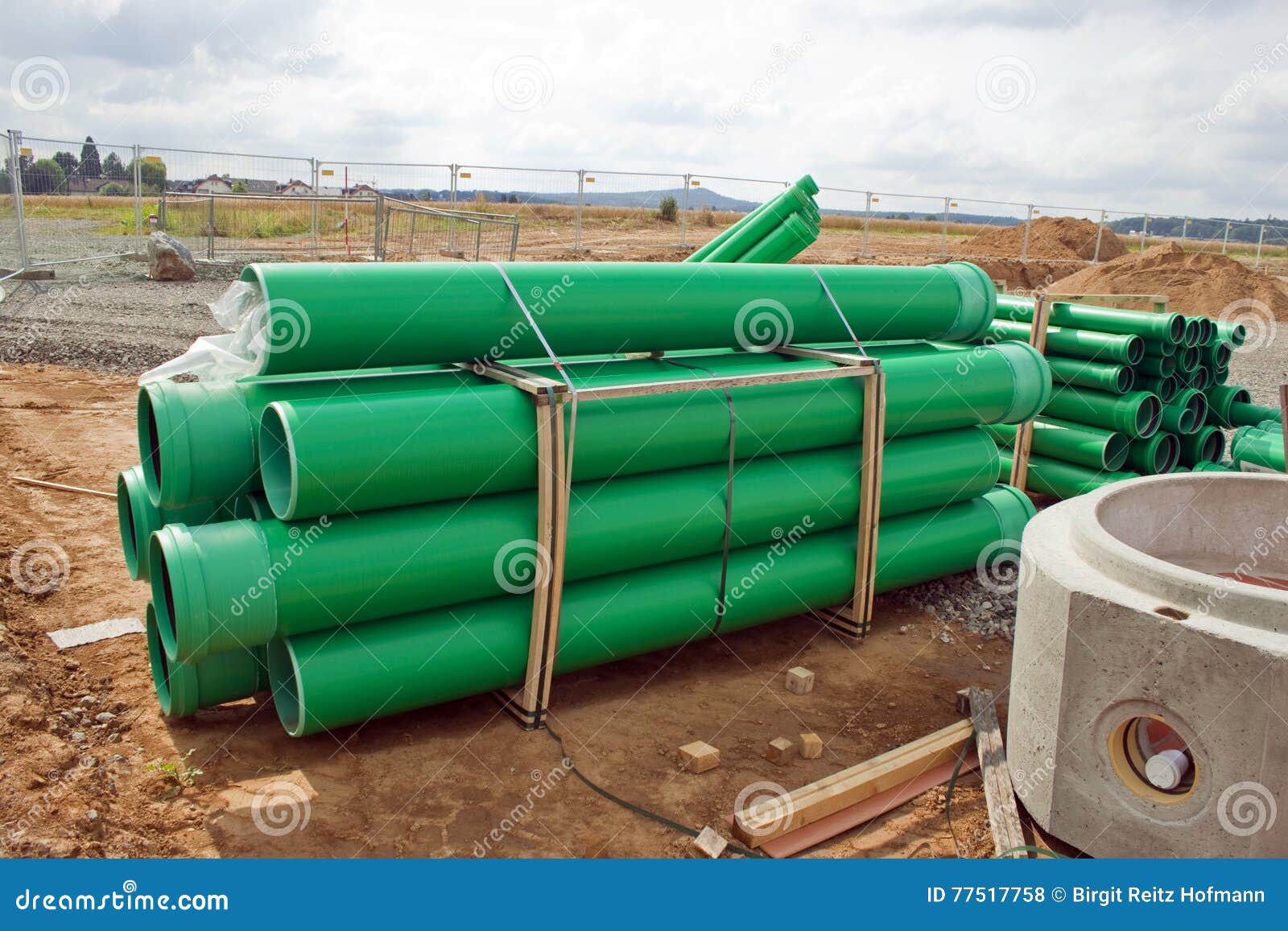 Green sewer pipes stock photo. Image of pipe, outdoor - 77517758