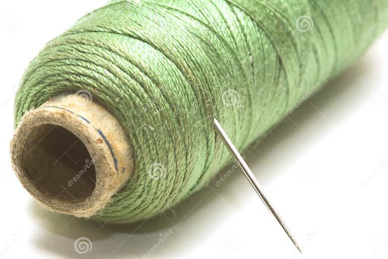 Green sewing thread stock image. Image of clothing, closeup - 13581697