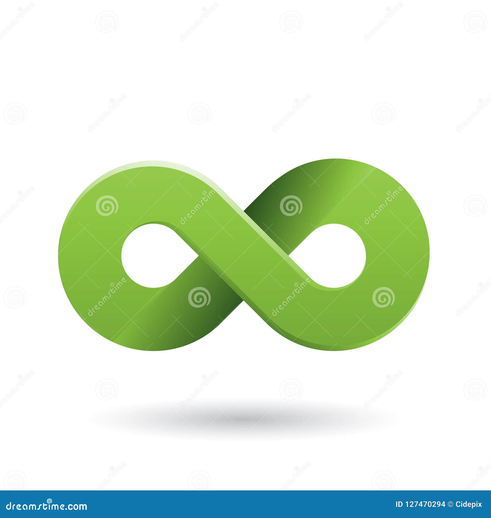 Green Shaded and Thick Infinity Symbol Vector Illustration Stock Vector ...