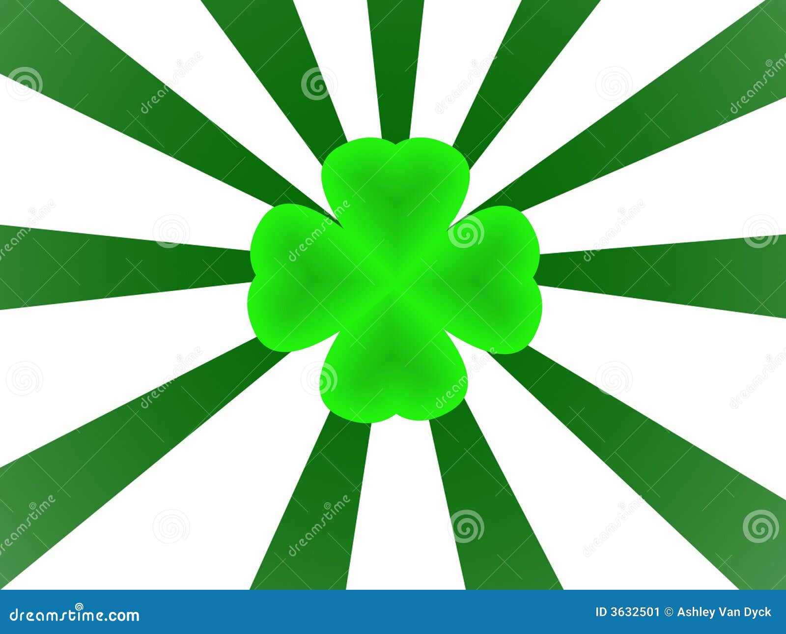 Shamrock And Sunburst Cartoon Vector | CartoonDealer.com #13138253