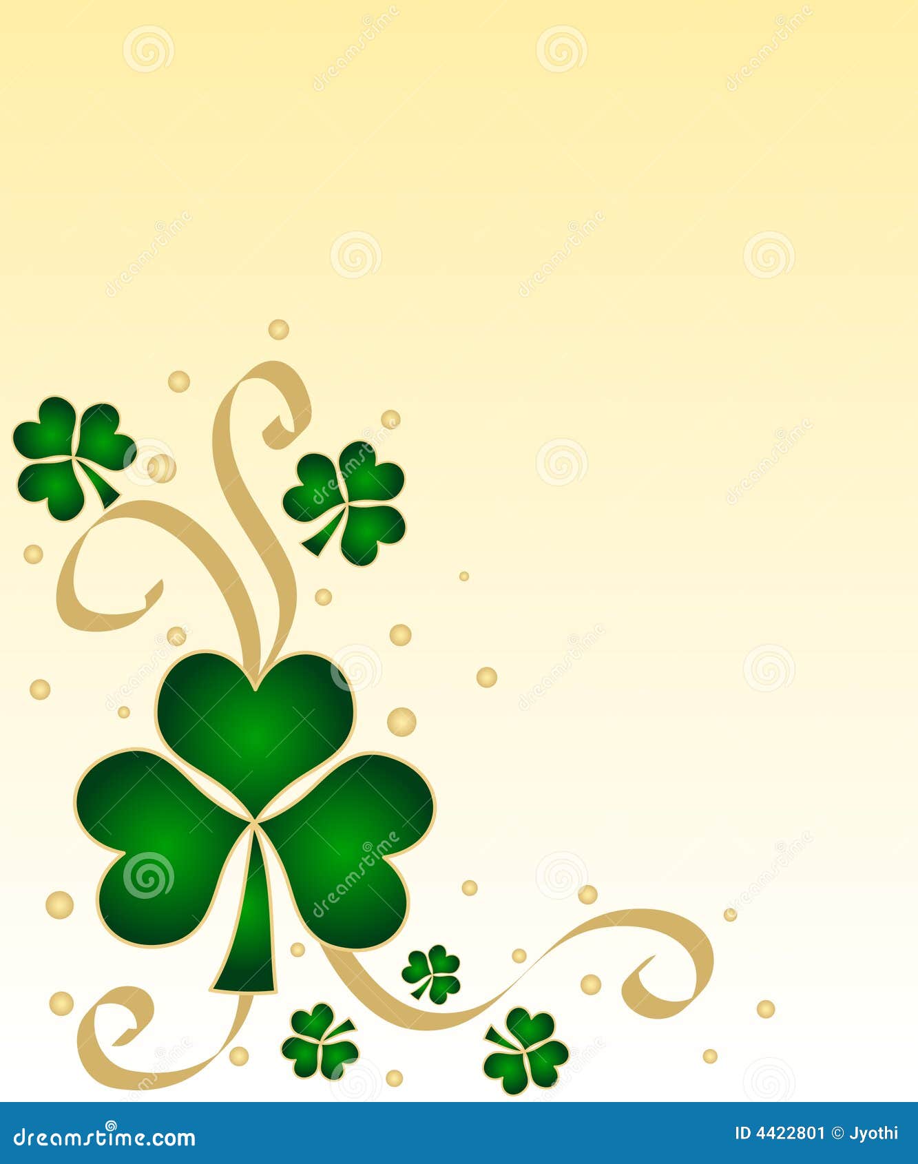 Green shamrocks stock illustration. Illustration of gold - 4422801