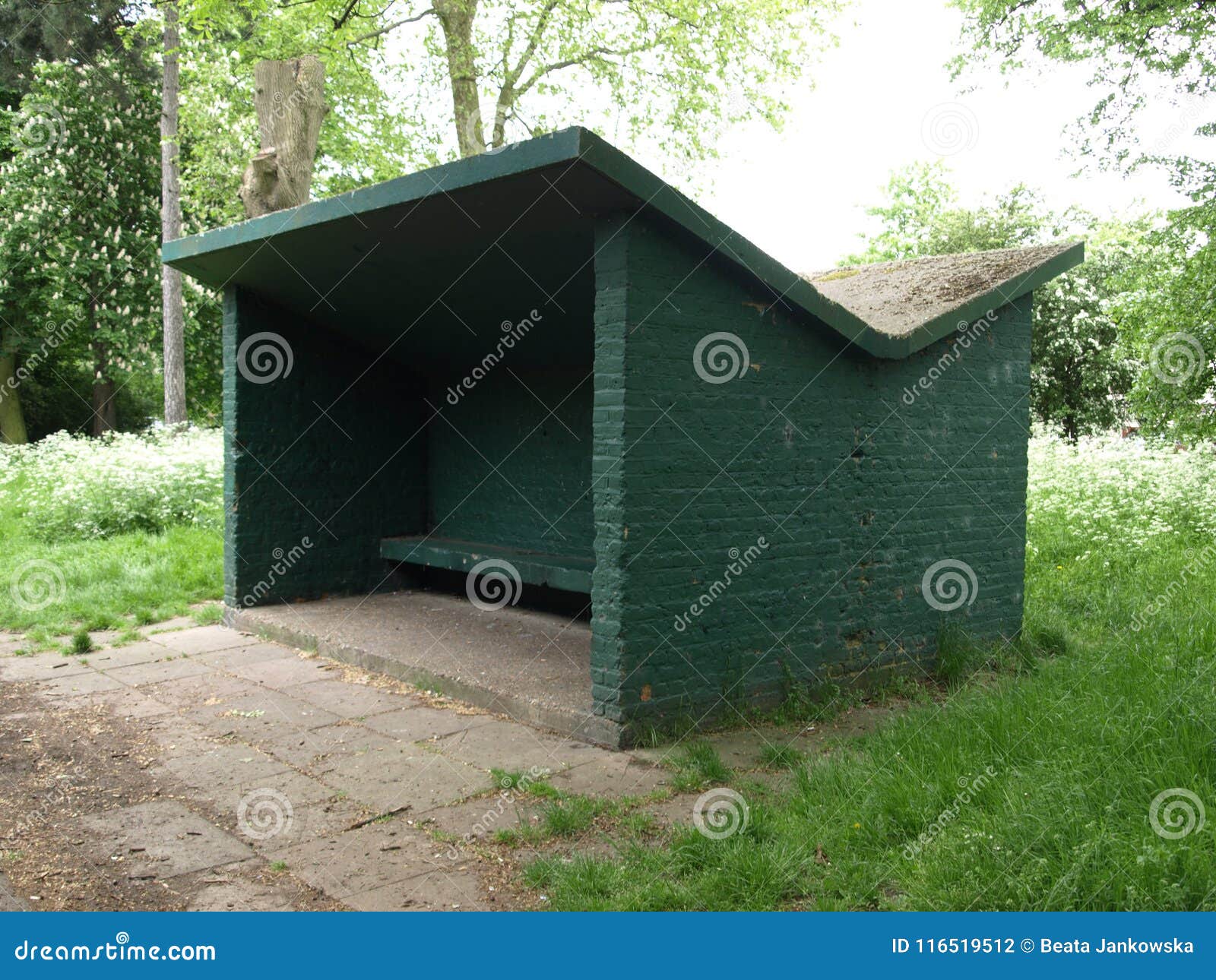 Green Shed in the Park Forest Stock Photo - Image of landscape, ealing ...