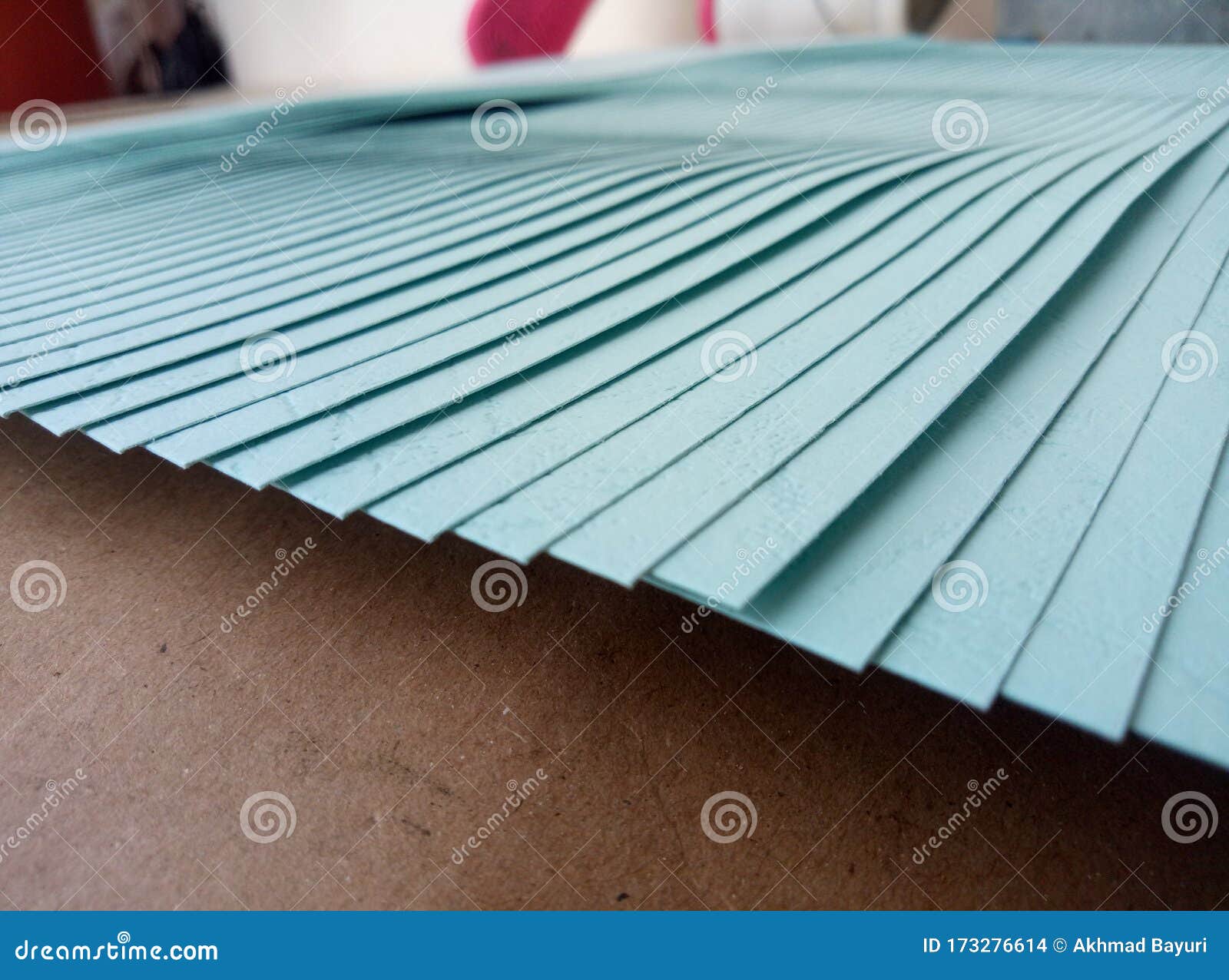 Green Sheets of Paper Aranged in Sequence and in a Row Stock Photo ...