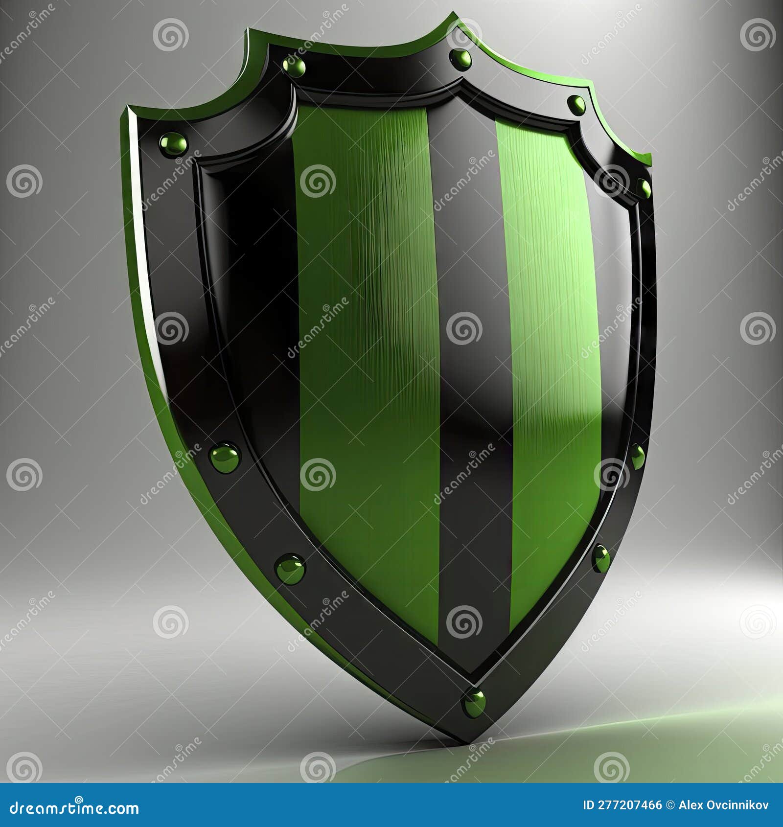 Green Shield with Black Count on White Background for Security and ...