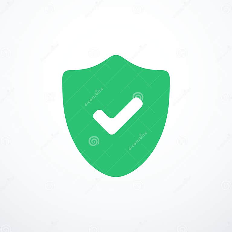 Green Shield Check Mark Icon. Vector Illustration Stock Vector ...