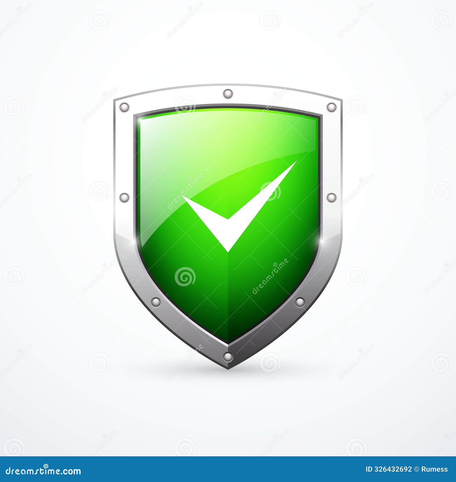 Green Shield Check Mark Icon. Vector Illustration | CartoonDealer.com ...