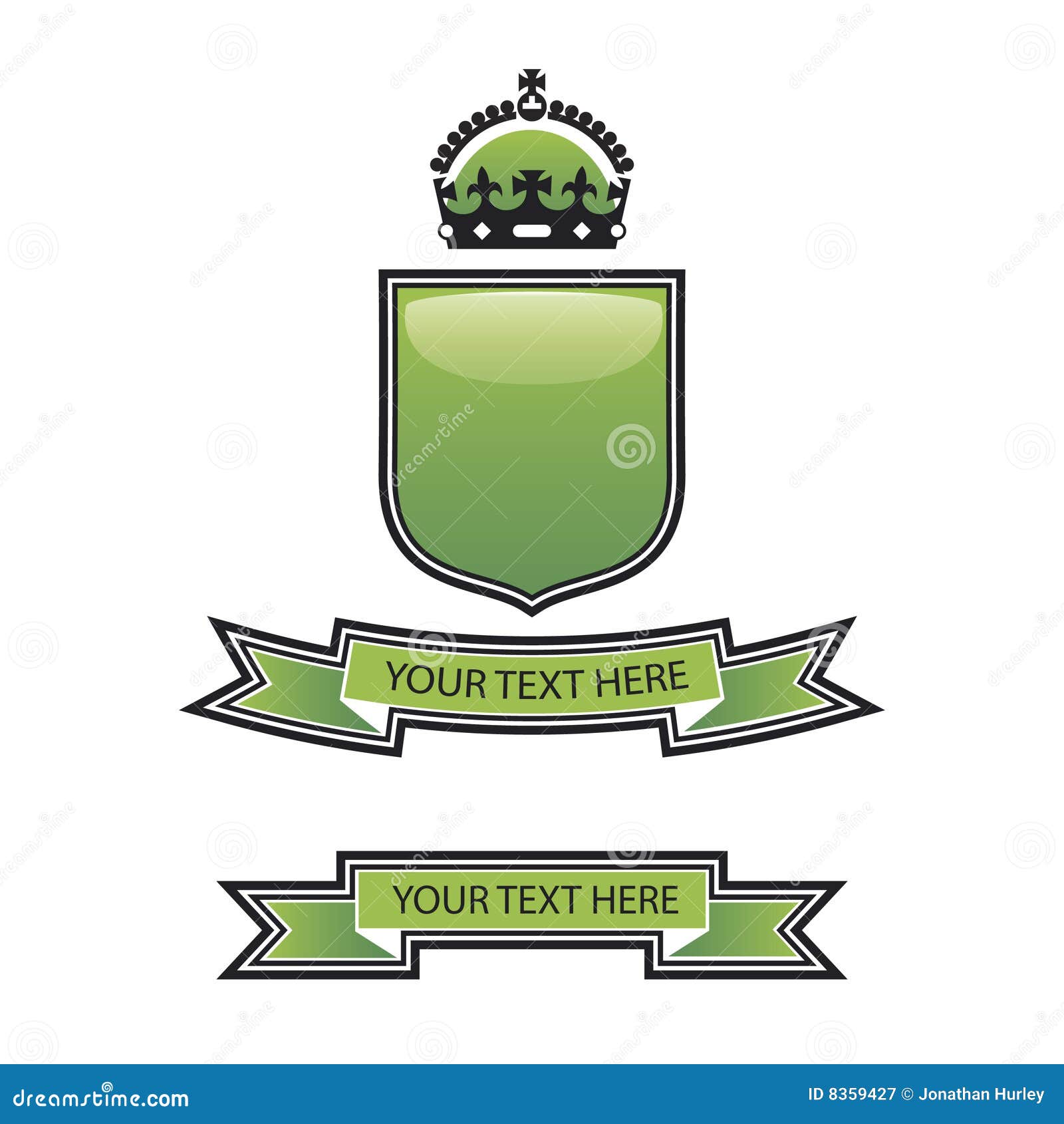 Green shield crest stock vector. Illustration of icon - 8359427