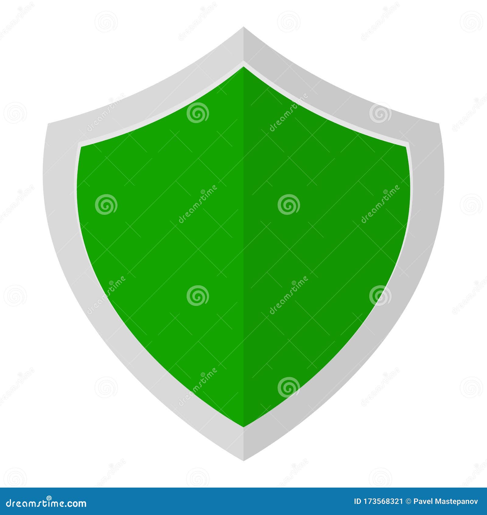 Green Shield Icon for Web Design Isolated on White Background. Flat ...