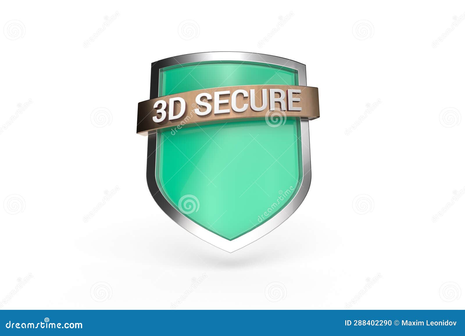 A Green Shield with the Inscription 3D Secure Stock Illustration ...