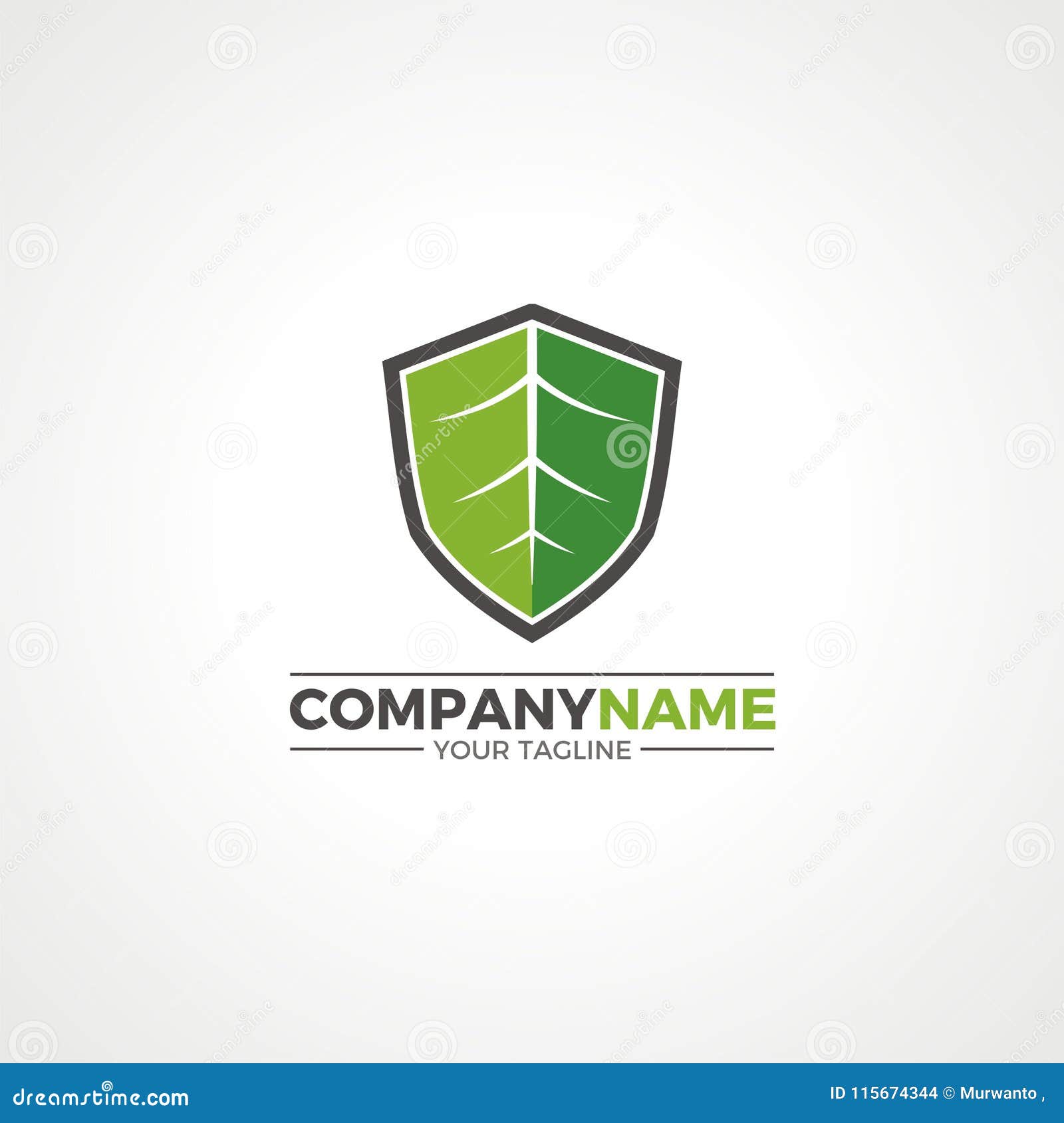 Green Shield Logo stock vector. Illustration of leaf - 115674344