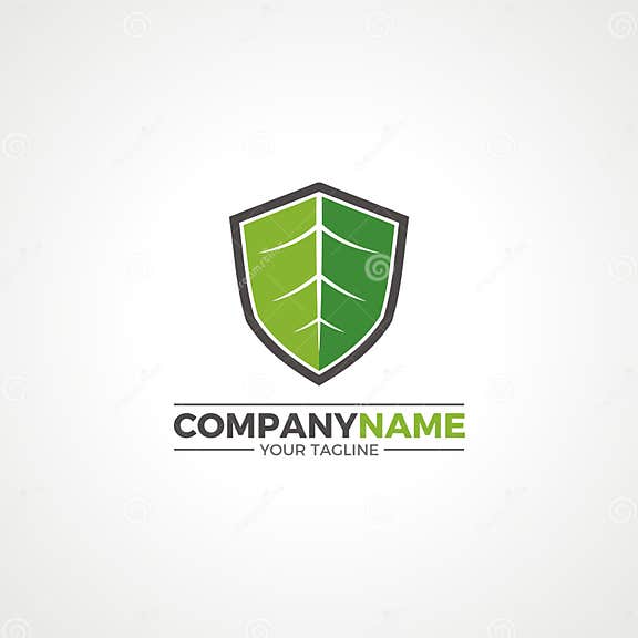 Green Shield Logo stock vector. Illustration of leaf - 115674344