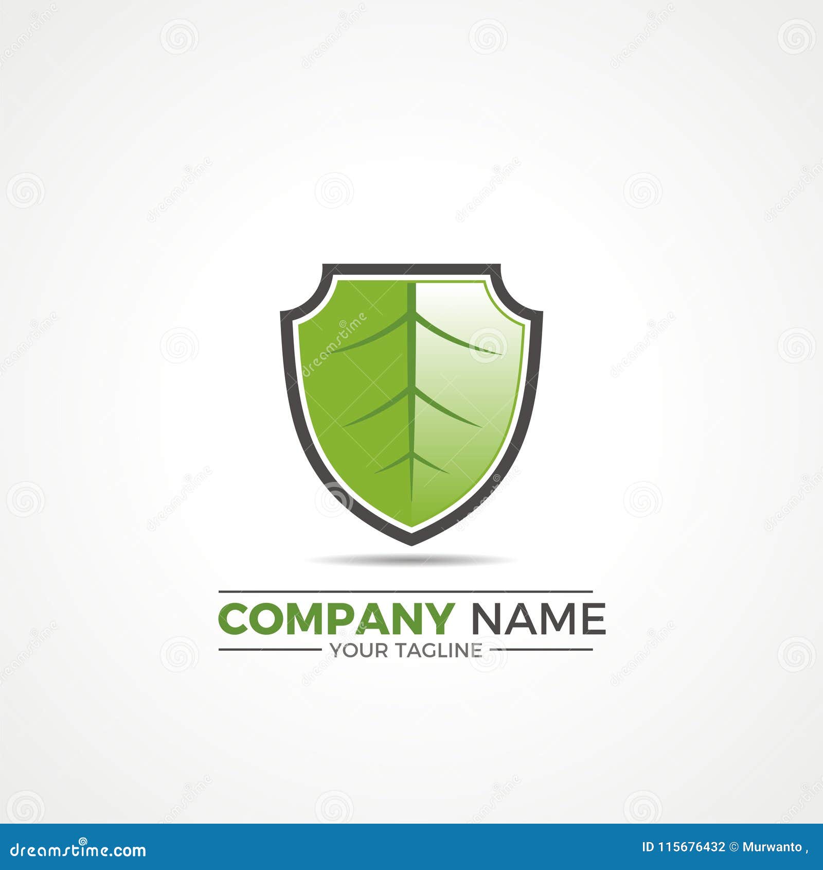 Green Shield Logo stock vector. Illustration of leaf - 115676432