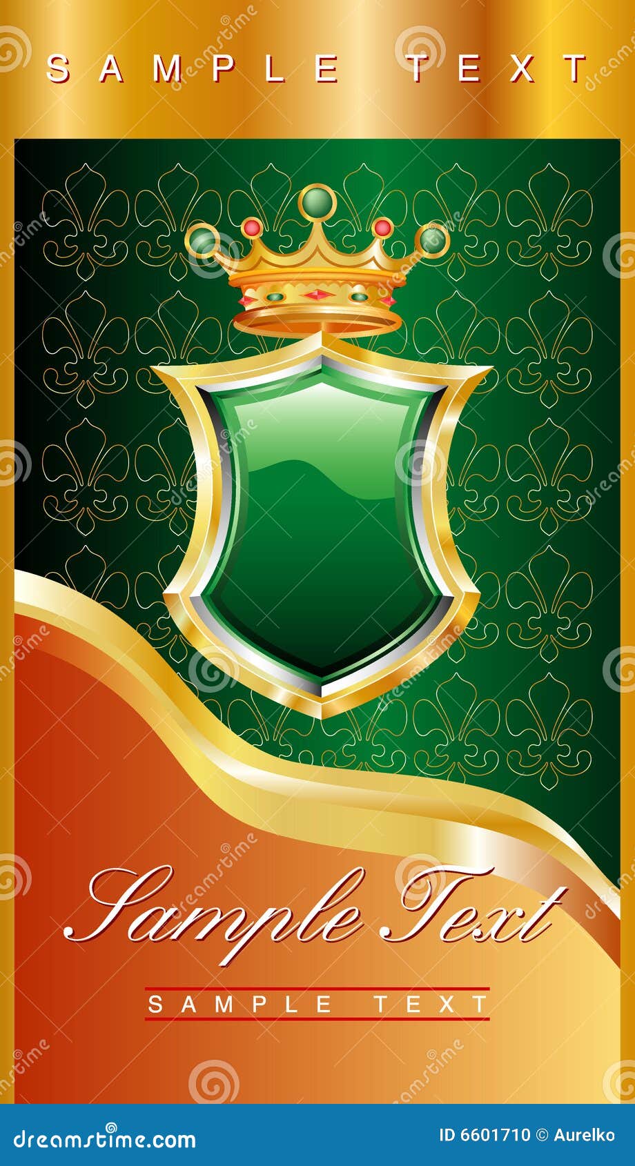 Green shield label stock vector. Illustration of text - 6601710