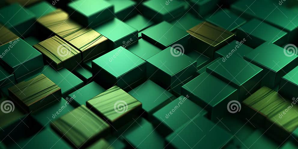 Green Square Geometric Shape Abstract Background Stock Illustration ...