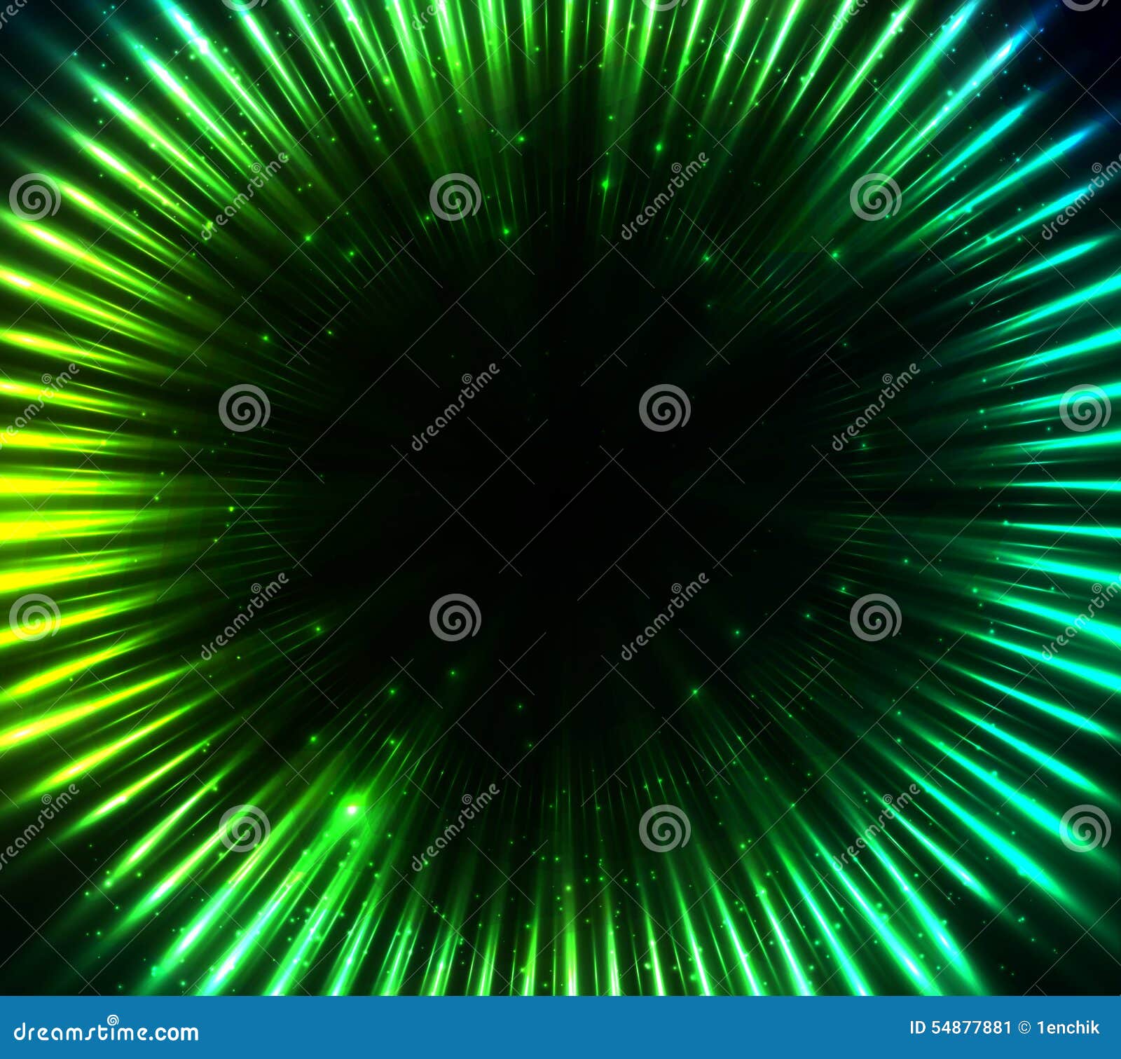 Green Shining Cosmic Lights Abstract Background Stock Vector ...