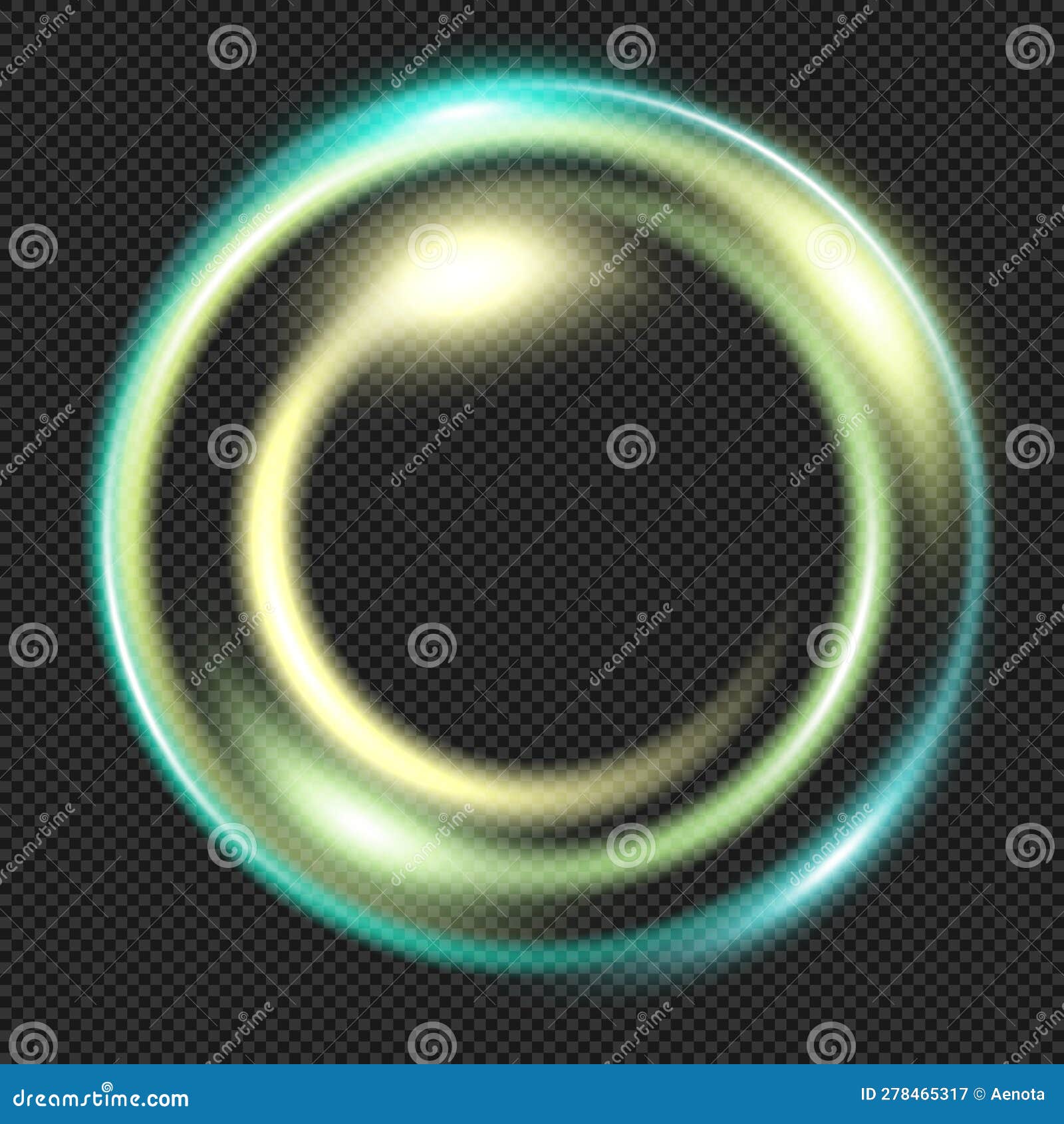 Green Shining Ring on Transparent Background Vector Glowing Lens Effect ...