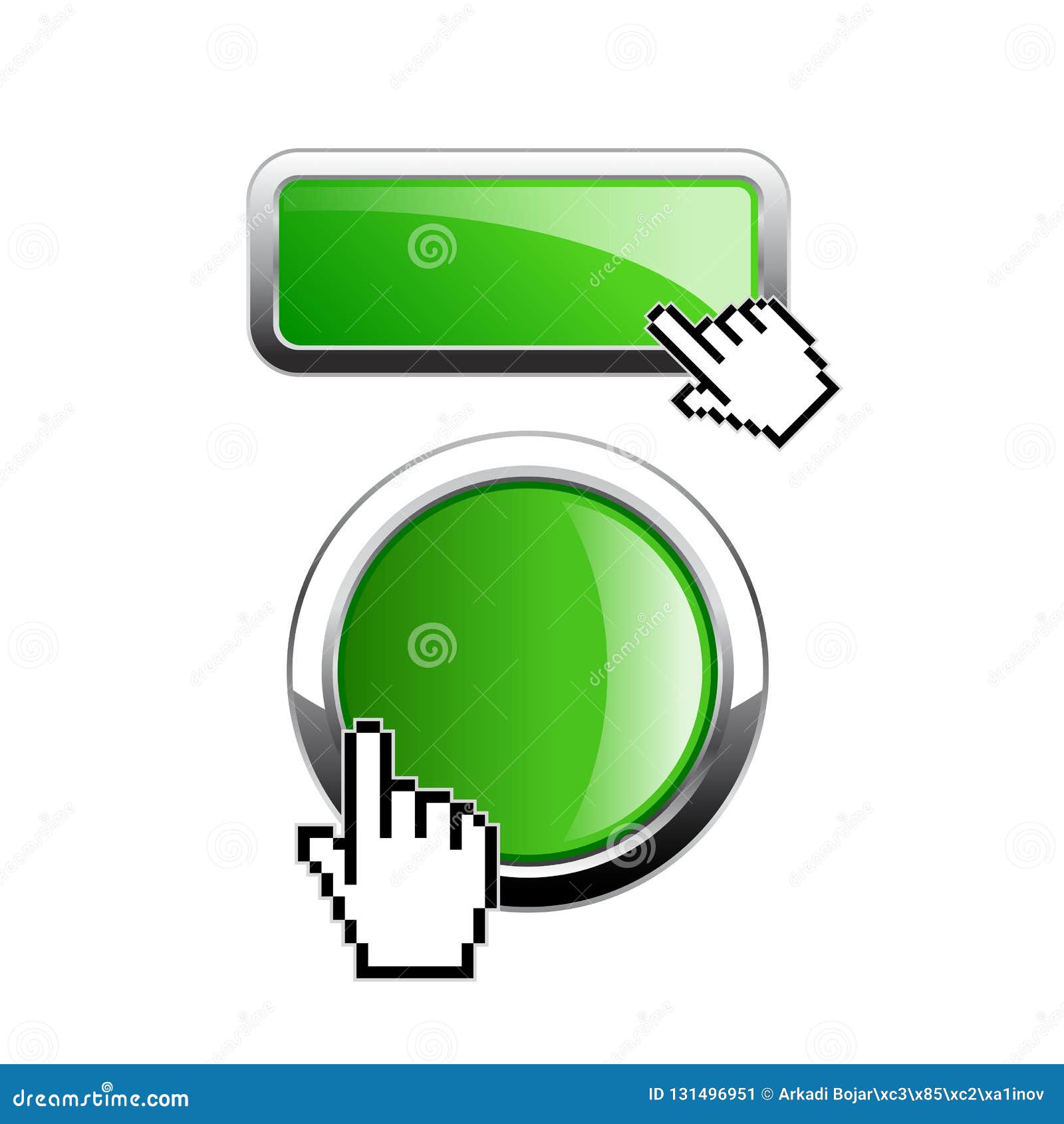 Button click here stock vector. Illustration of advertisement - 131496951