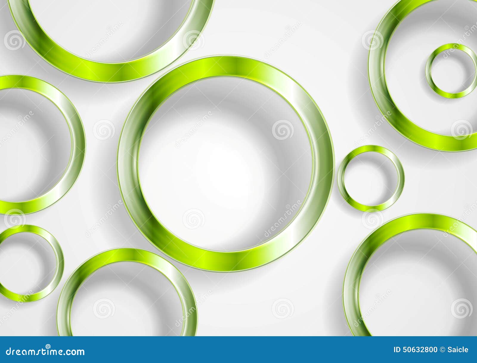 Green Shiny Circles on White Background Stock Vector - Illustration of ...