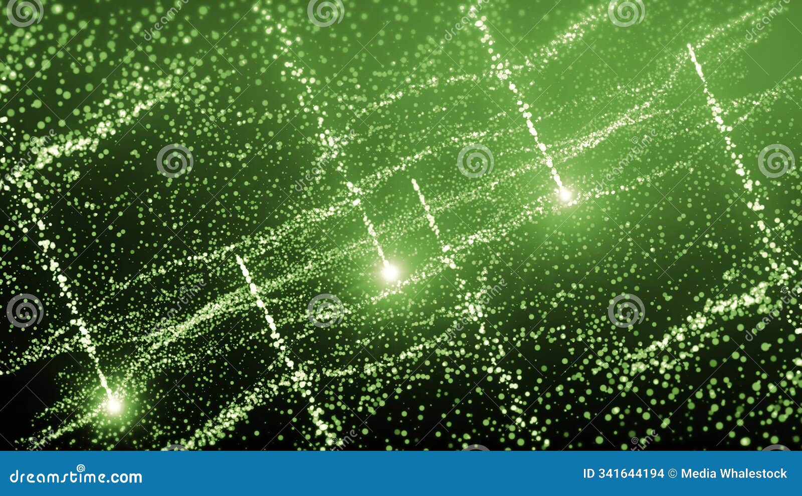 Green Shiny Comets Flying with Beautiful Tails. Motion. Flying Tiny ...