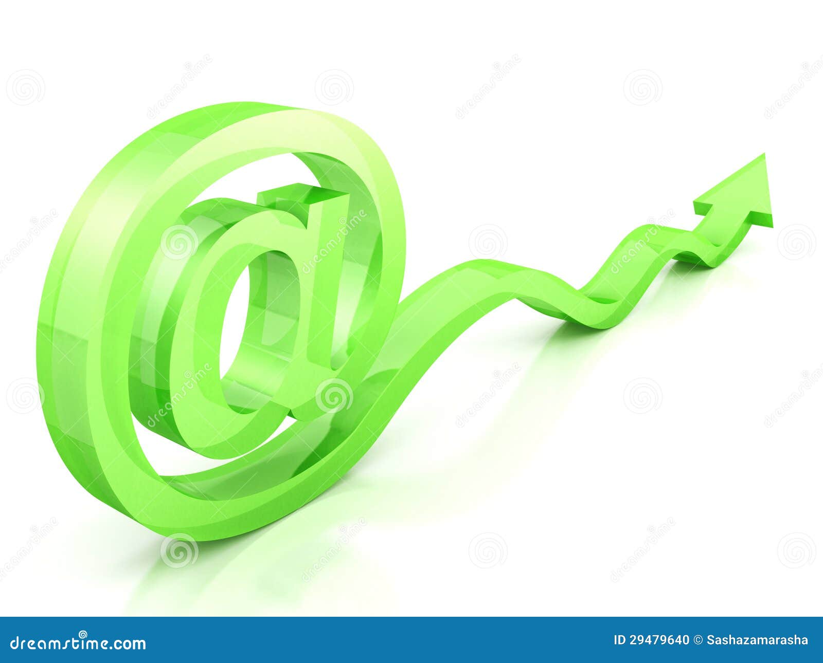 Green Shiny E-mail Sign with Wave Arrow Stock Illustration ...