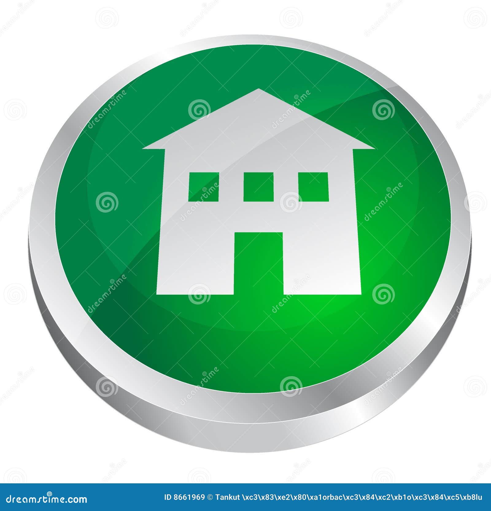 Green shiny home button stock vector. Illustration of jewel - 8661969