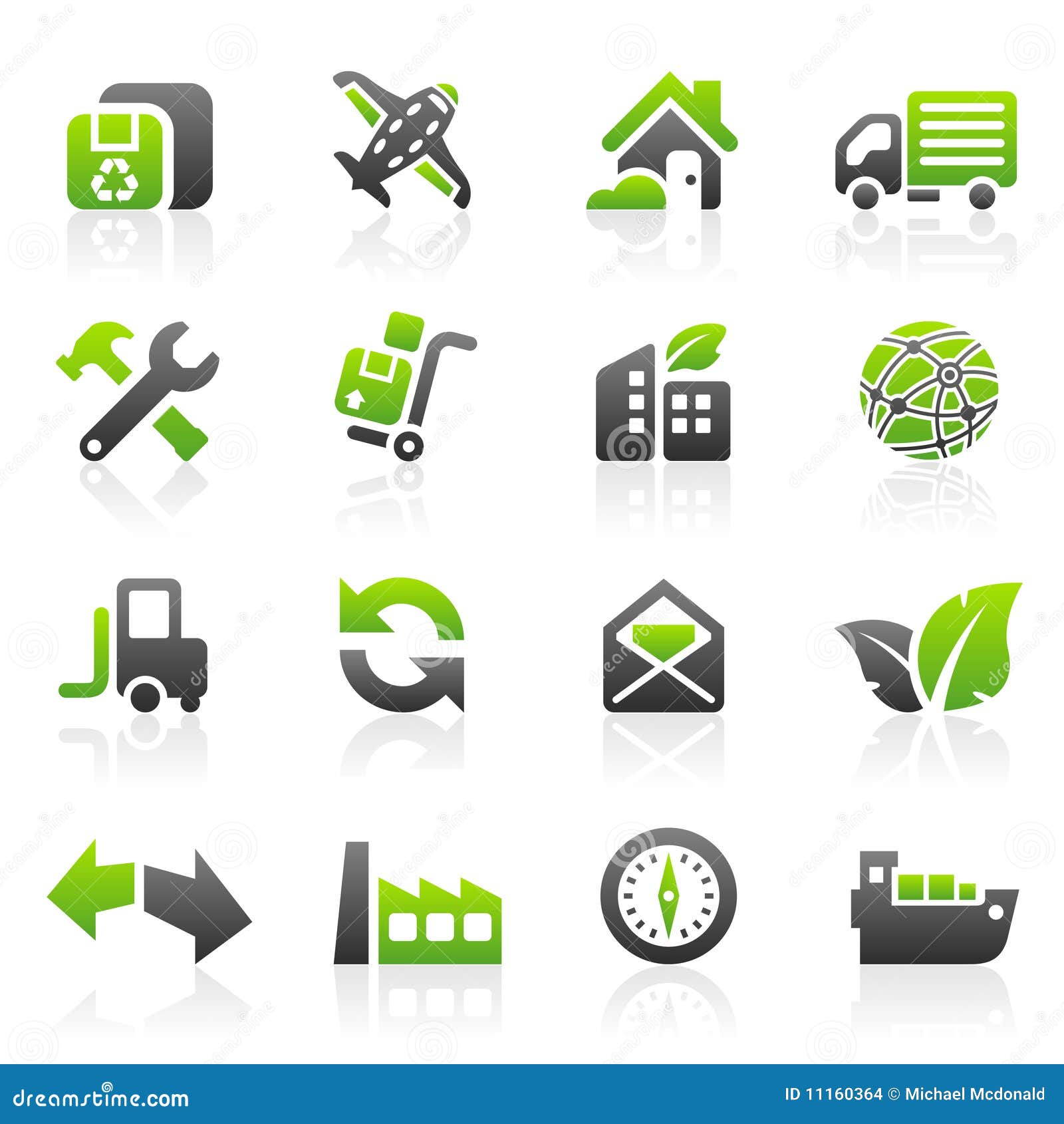 Green shipping icons stock vector. Illustration of geometric - 11160364