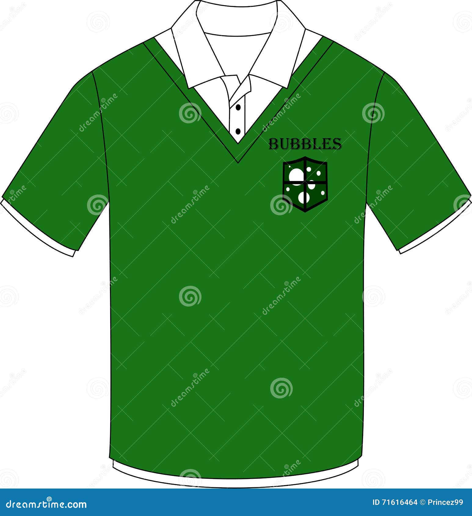 Green Shirt with Bubbles Label Stock Vector - Illustration of polo ...