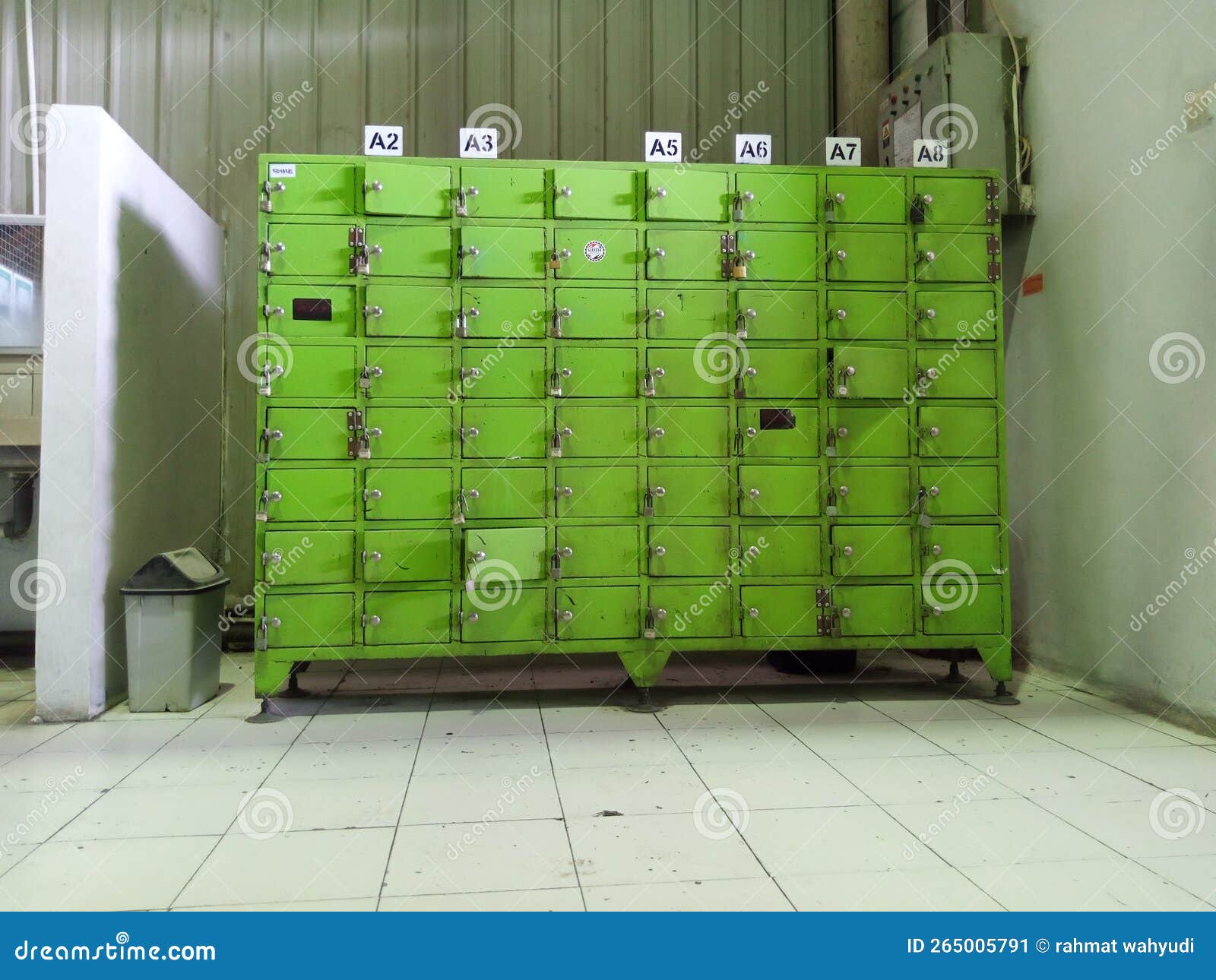 Green Shoe Locker Seen from the Front Stock Image - Image of green ...