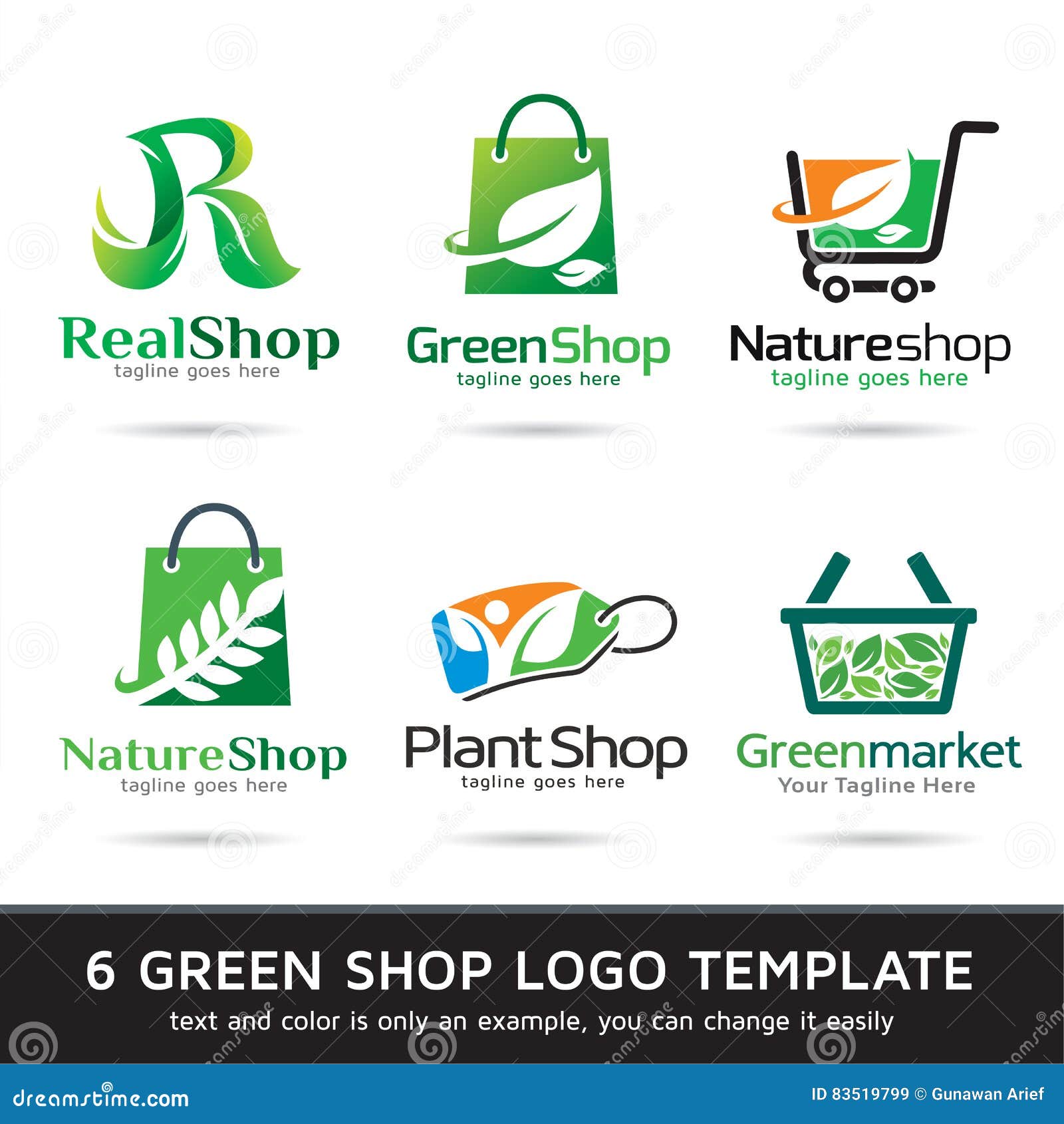 Green Shop Logo Template Design Vector Stock Vector - Illustration of ...