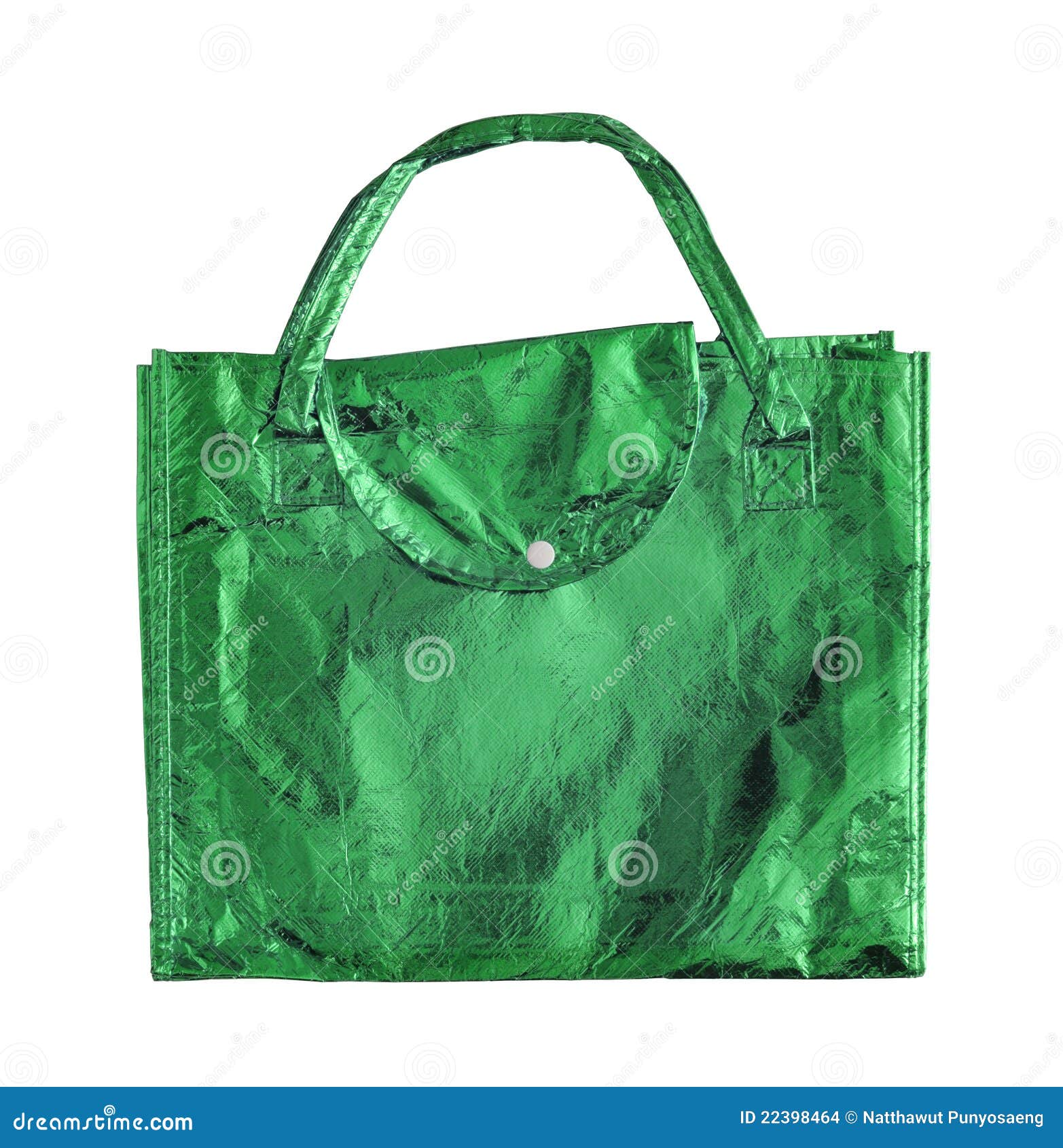 Green Shopping Bag Isolated Stock Photo - Image of lunch, clipping ...