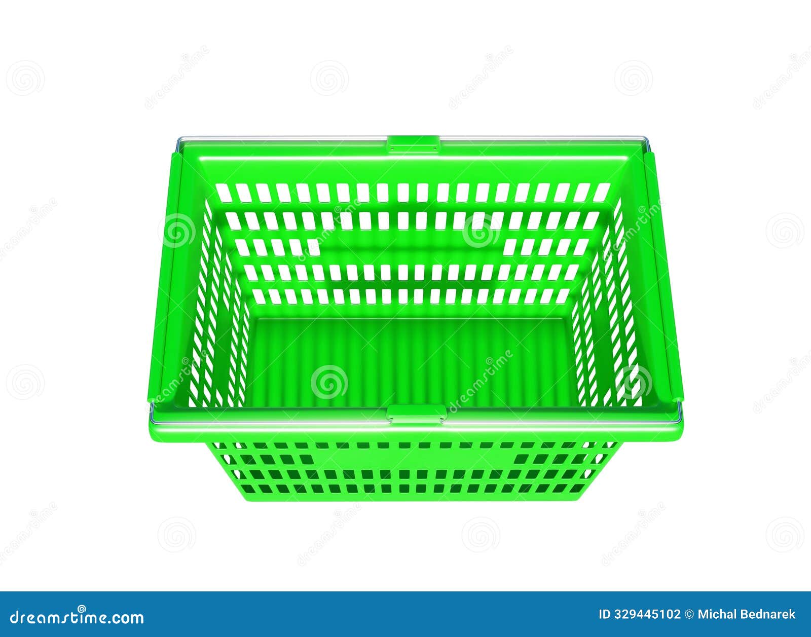 Green Shopping Basket Isolated on White Background Stock Photo - Image ...