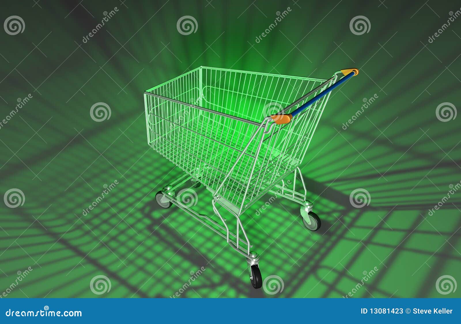 Green shopping cart stock illustration. Illustration of mart - 13081423