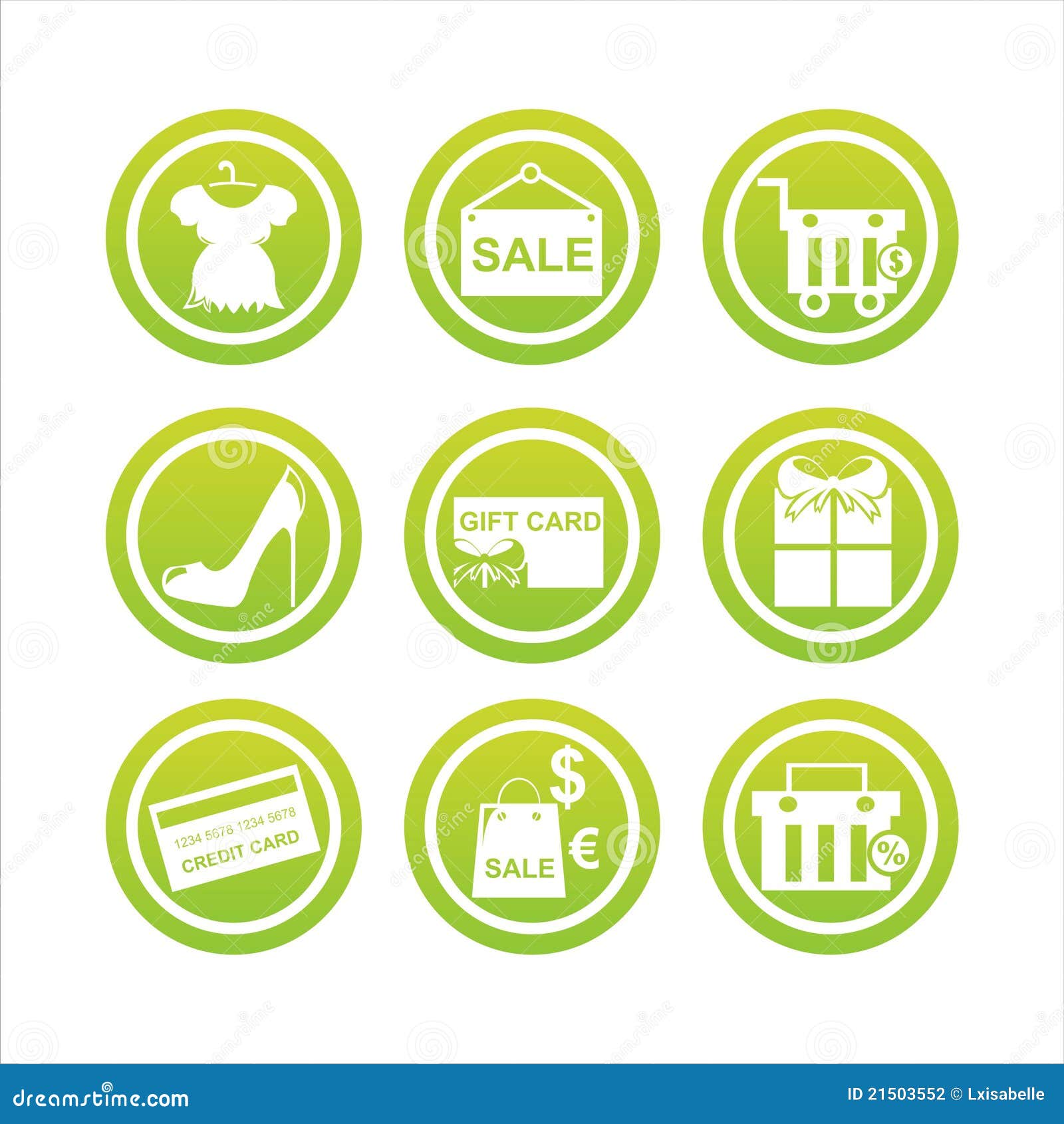 Green shopping signs stock vector. Illustration of icon - 21503552