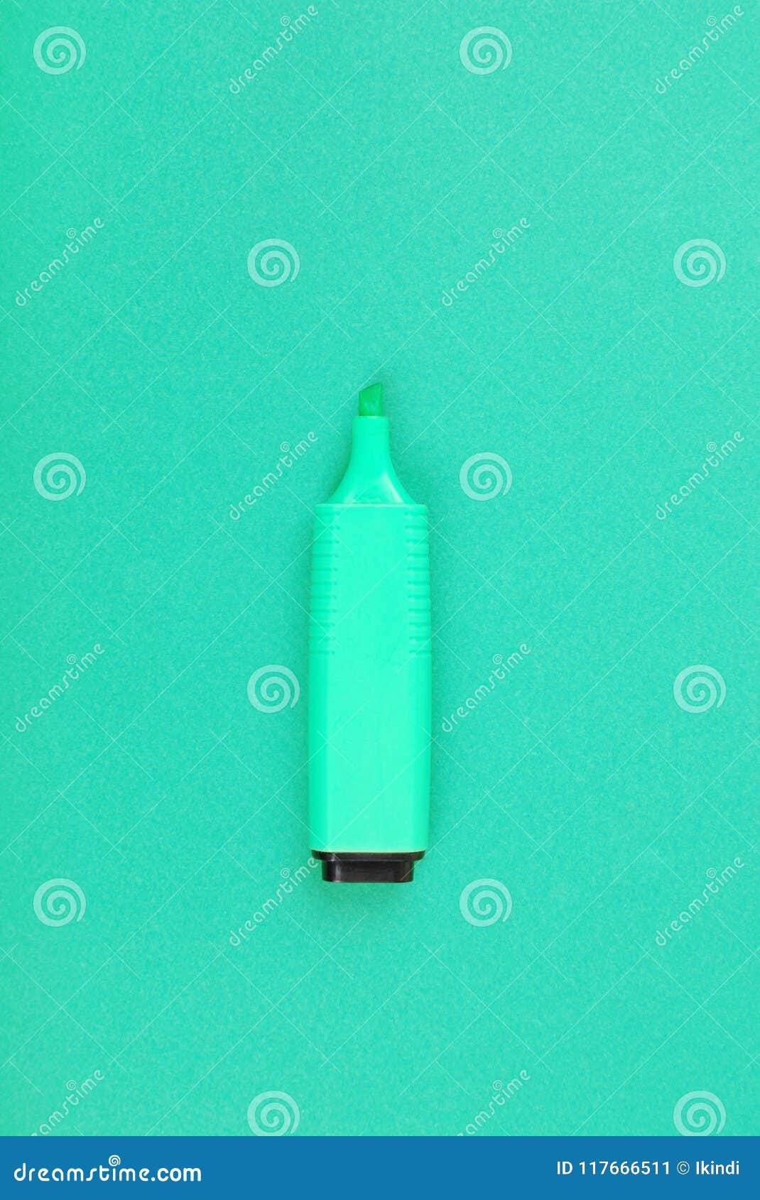 A Green Short Wide Marker without a Cap is Located Vertically on the ...