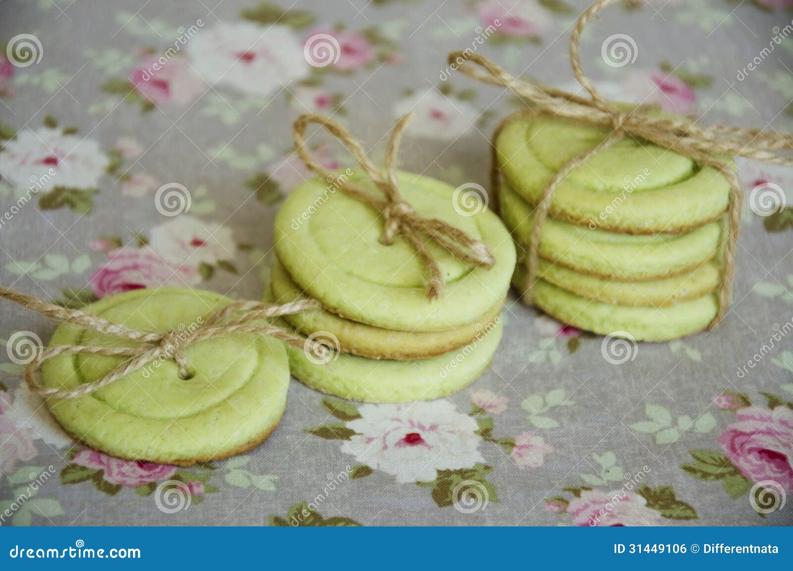 Green shortbread cookies stock photo. Image of gastronomy - 31449106